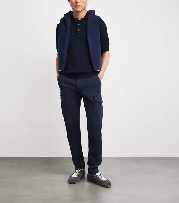 Eleventy Stretch-cotton Cargo Trousers - Blue