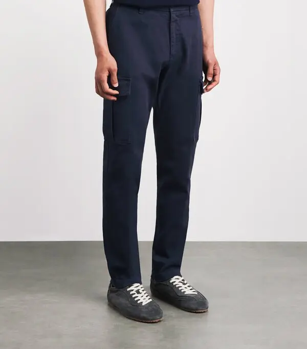 Eleventy Stretch-cotton Cargo Trousers - Blue