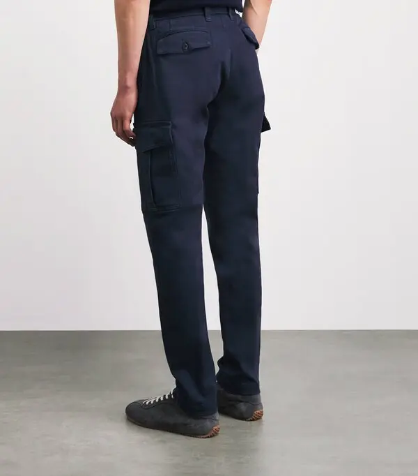 Eleventy Stretch-cotton Cargo Trousers - Blue