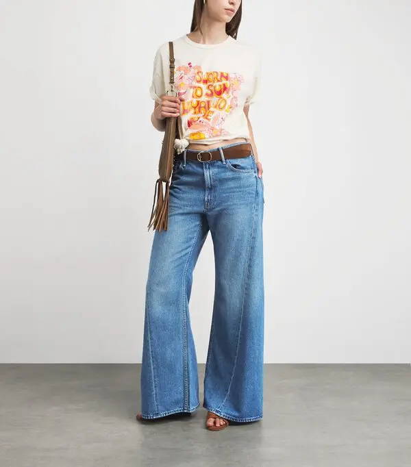 MOTHER The Lemon Twist Sneak Wide-leg Jeans