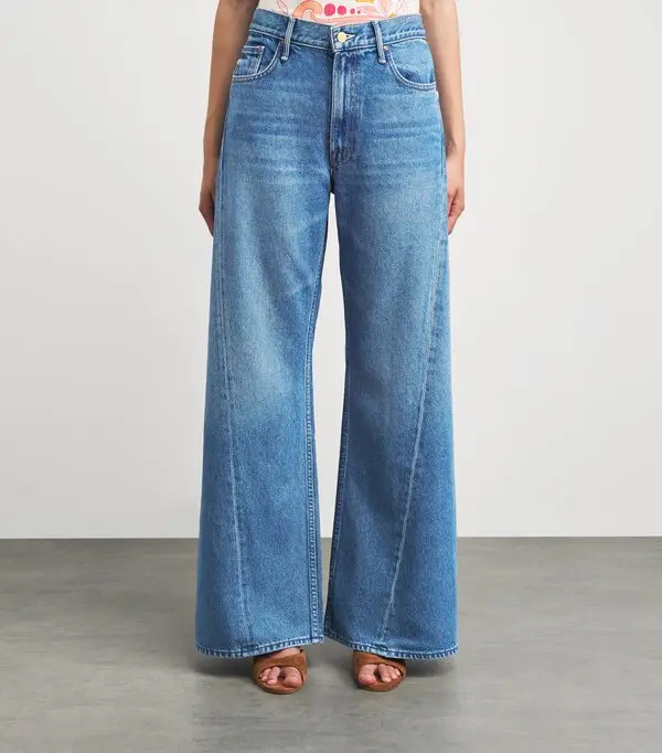 MOTHER The Lemon Twist Sneak Wide-leg Jeans