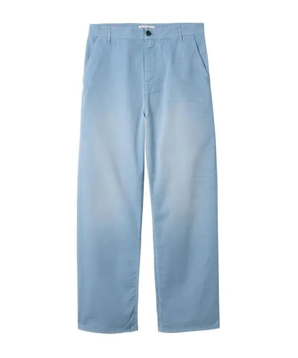Miu Miu Garment-dyed Twill Straight-leg Trousers - Star Blue