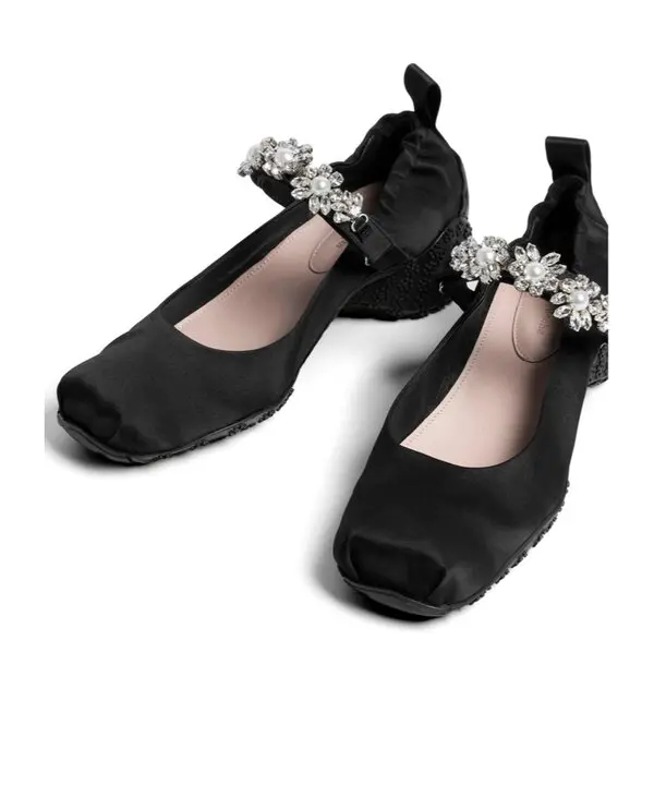 Simone Rocha Embellished Ballet Flats - Black