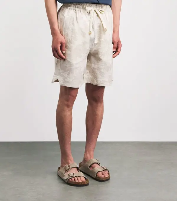 Eleventy Linen Printed Bermuda Shorts - Beige