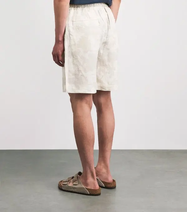 Eleventy Linen Printed Bermuda Shorts - Beige