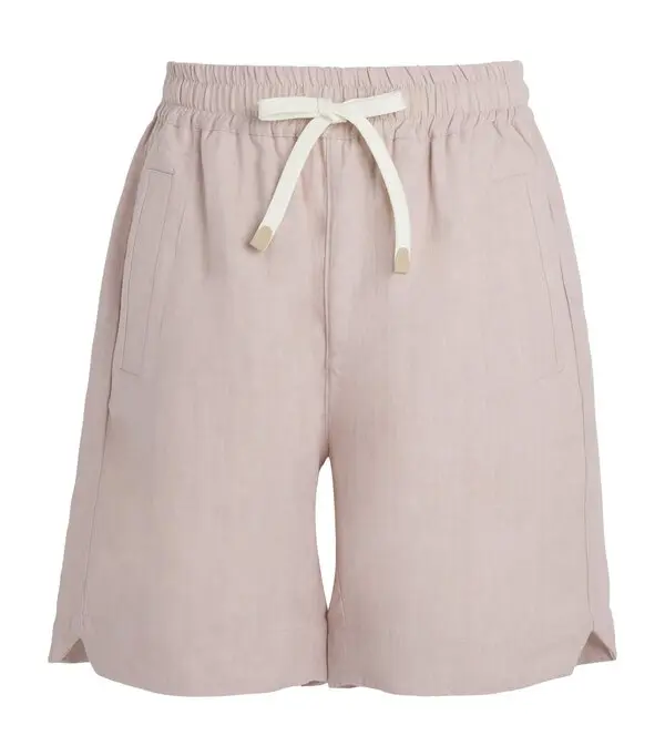 Eleventy Linen Drawstring Bermuda Shorts - Pink