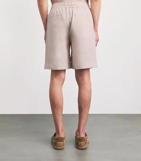 Eleventy Linen Drawstring Bermuda Shorts - Pink