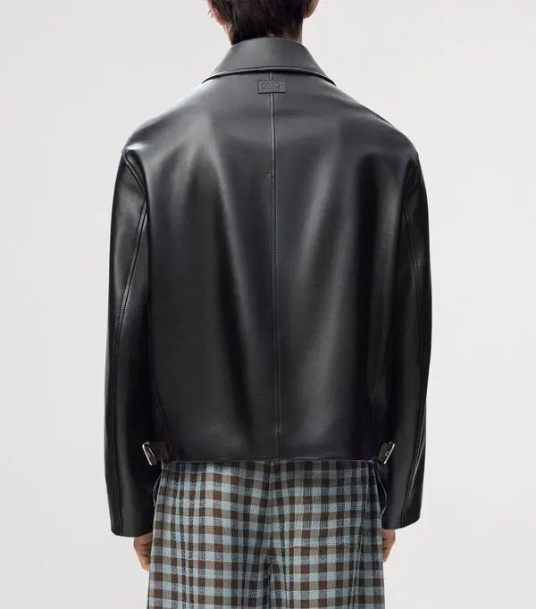 Loewe Nappa Lambskin Spread Collar Jacket - Black