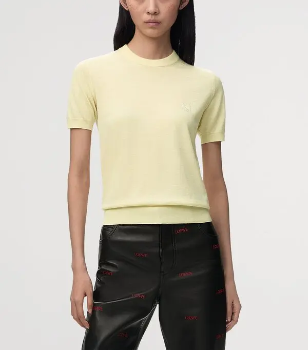 Loewe Wool-blend Anagram Top - Yellow