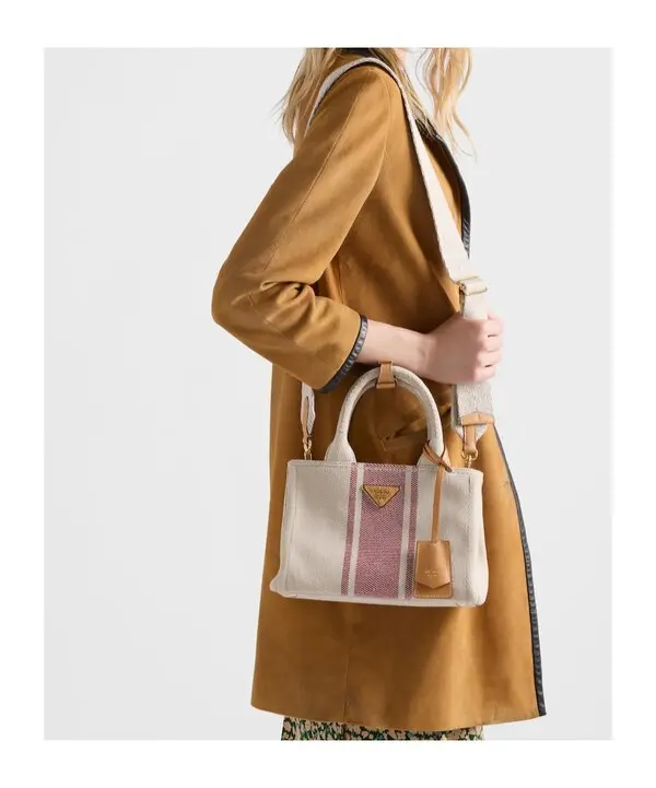 Prada Jardinière Small Cotton Canvas Bag