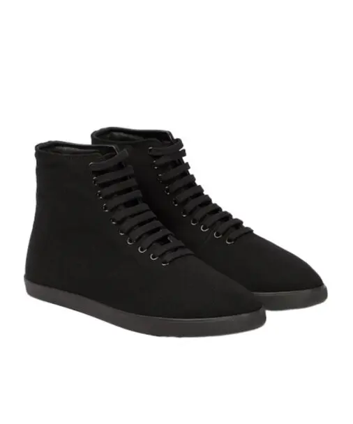 THE ROW Lace-up High-top Sneakers - Black/smoky