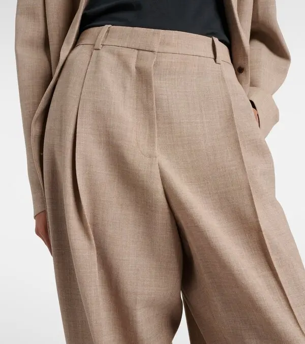 THE ROW Tor Virgin Wool Wide-leg Pants - Brown