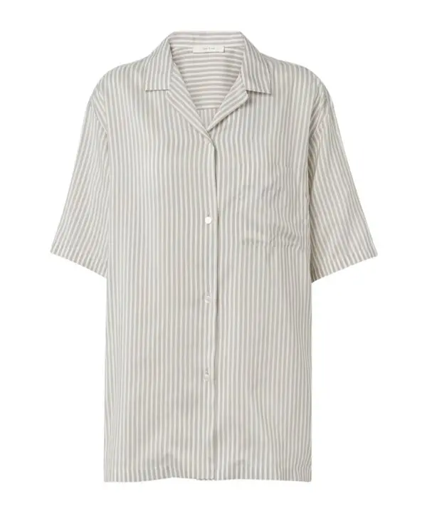 THE ROW Lapel Short-sleeved Shirt With Graphic Print - White