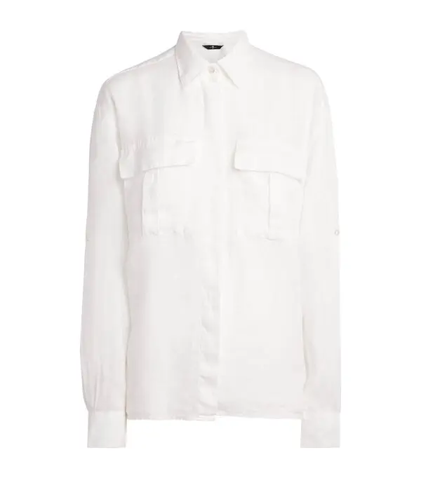 7 For All Mankind Linen Patch Pocket Shirt - White
