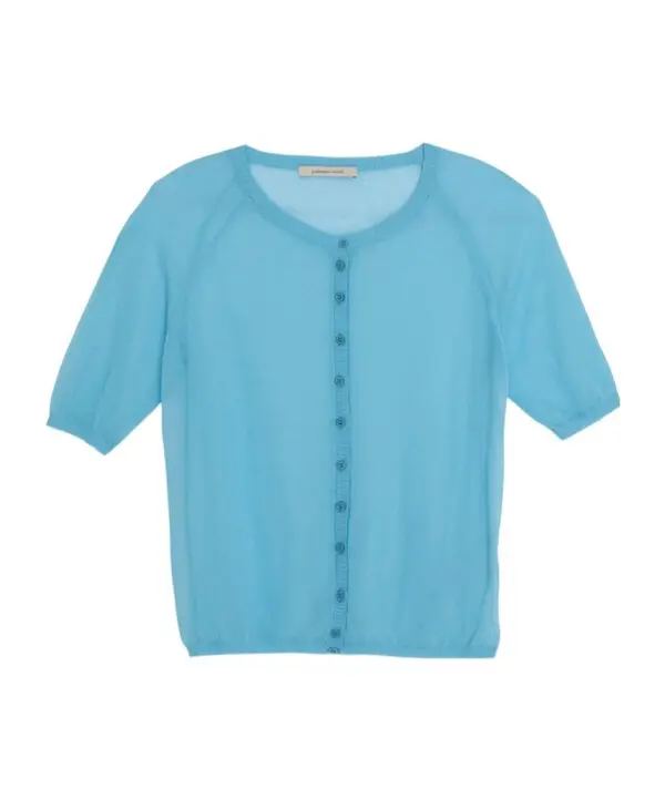 Paloma Wool Patinela Short Sleeved Knitted Cardigan - Blue