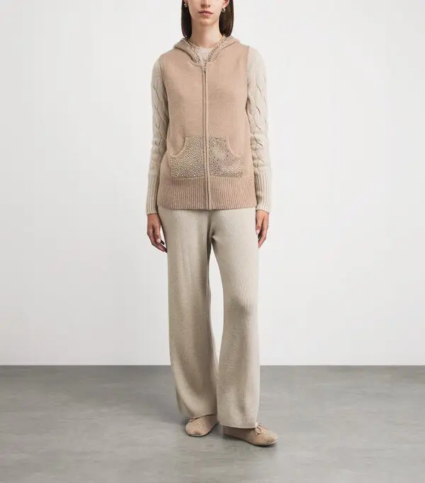 WILLIAM SHARP Cashmere Gilet With Crystal Embellishments