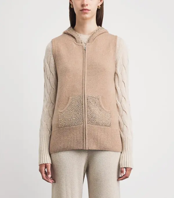 WILLIAM SHARP Cashmere Gilet With Crystal Embellishments