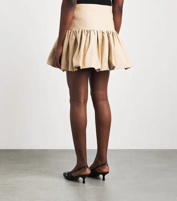 GANNI Organic Cotton Bubble Mini Skirt - Beige