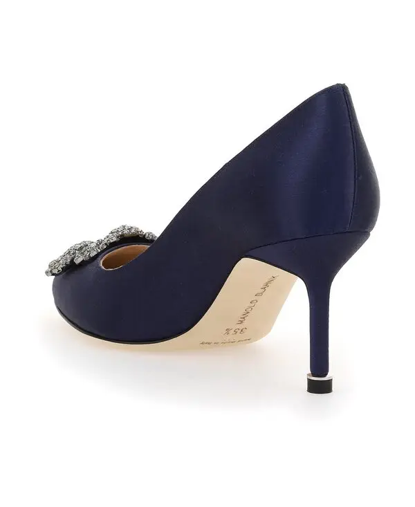 Manolo Blahnik Embellished Satin Pumps