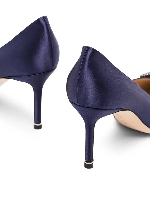 Manolo Blahnik Embellished Satin Pumps