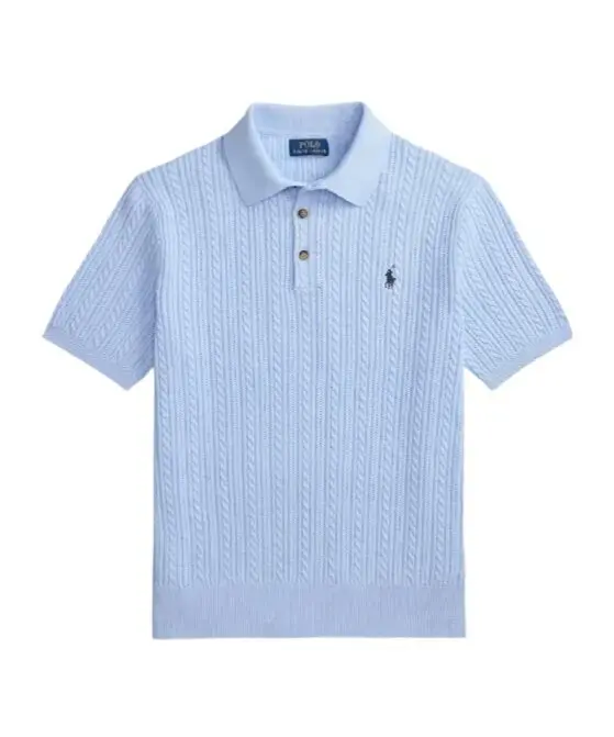 Polo Ralph Lauren Cable-knit Polo Shirt - Blue