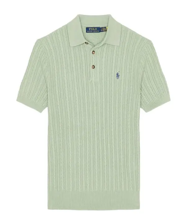 Polo Ralph Lauren Cable-knit Embroidered Polo Sweater - Green