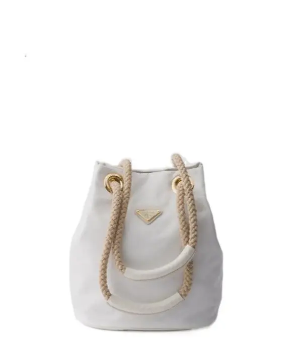 Prada Re-nylon Small Bucket Bag - White