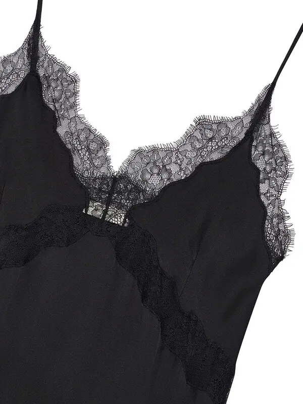 ANINE BING Lace-trimmed V-neck Maxi Dress