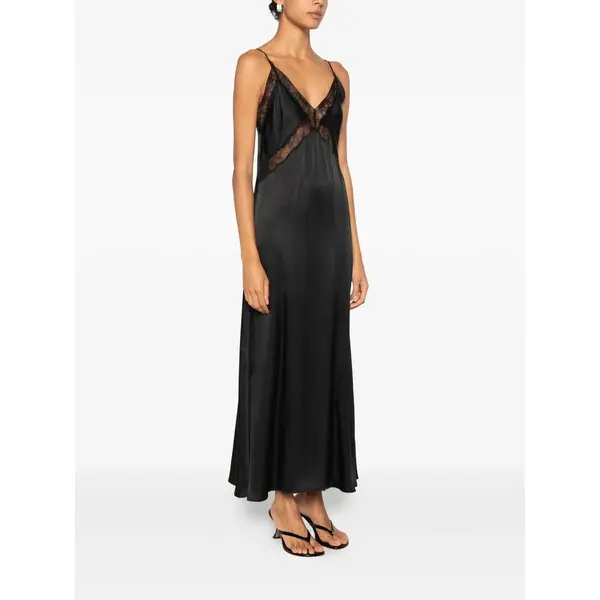 ANINE BING Lace-trimmed V-neck Maxi Dress
