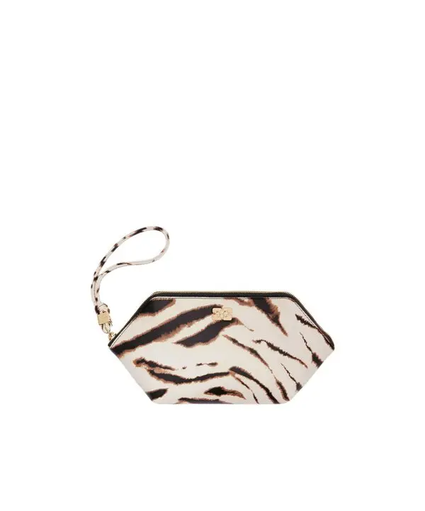 GANNI Zebra Print Pouch - Egret