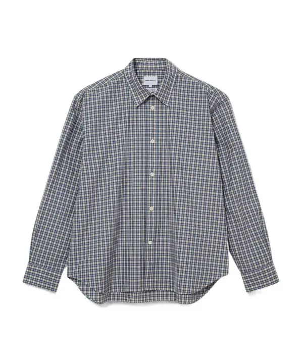 Norse Projects Fine Check Shirt - Gray