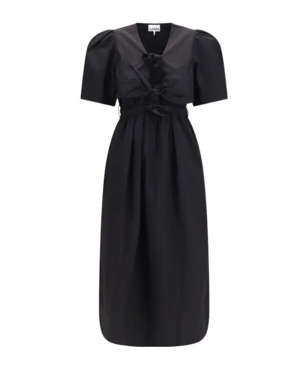 GANNI Stretch Tie Strap Midi Dress