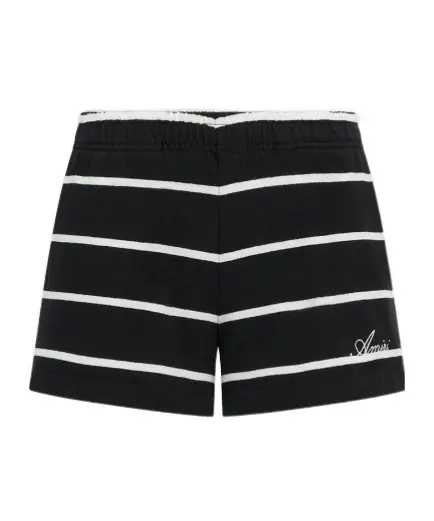 Amiri Striped Athletic Shorts With Embroidered Logo - Black