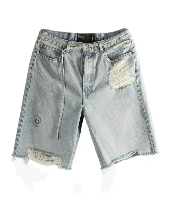 PALY HOLLYWOOD Distressed Denim Shorts - Gray