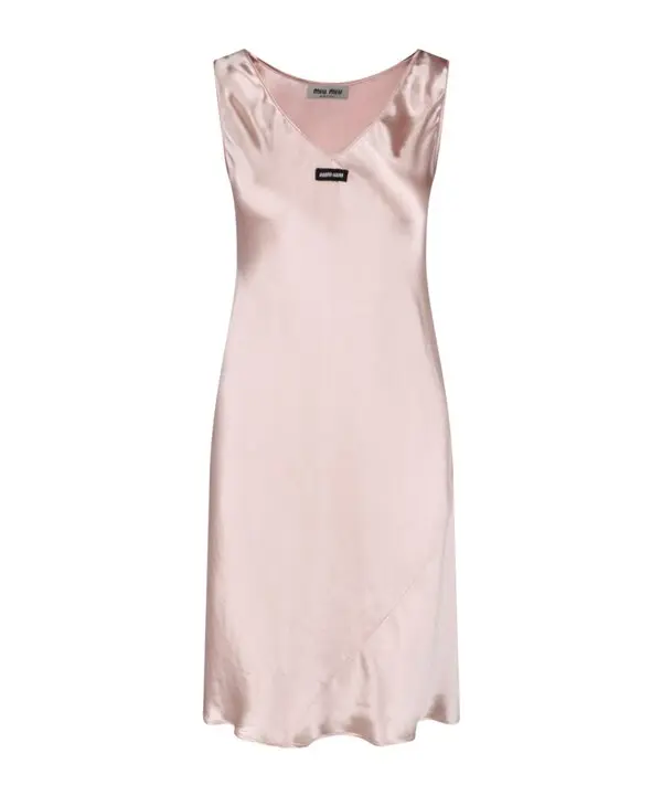 Miu Miu Sleeveless V-neck Midi Dress - No