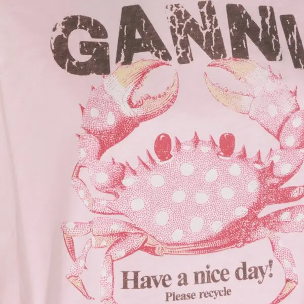GANNI Graphic Print Sweatshirt - Pink