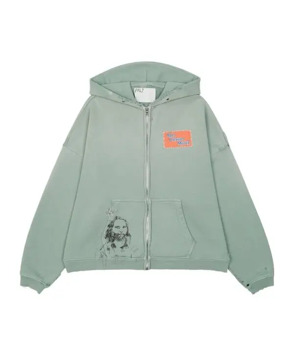 PALY HOLLYWOOD Alta Cienega Zip-up Hoodie - Gray