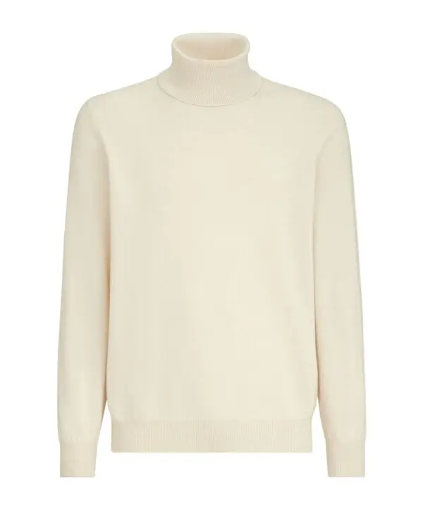 Brunello Cucinelli Cashmere Turtleneck Sweater - White