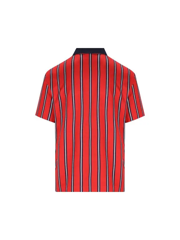 Valentino Garavani Vlogo Plaque Striped Polo Shirt