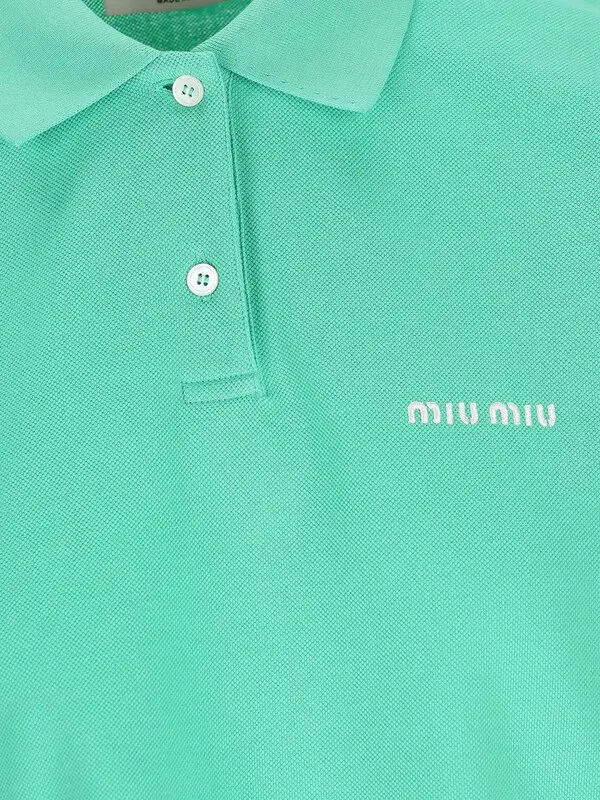 Miu Miu Logo Piqué Polo T-shirt
