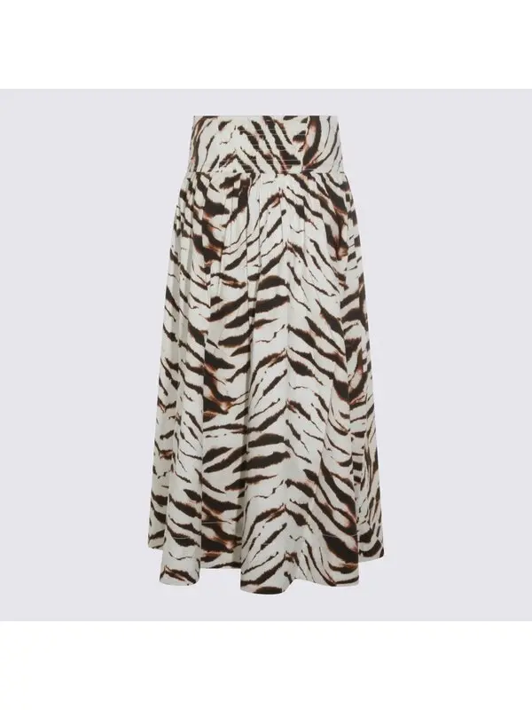 GANNI Printed Midi Skirt