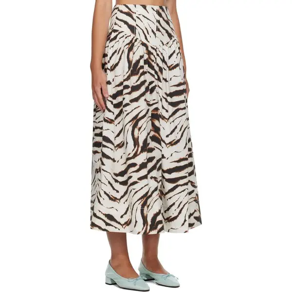 GANNI Printed Midi Skirt