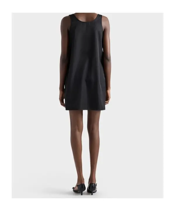 Prada Re-nylon Sleeveless Mini Dress With Logo Detail