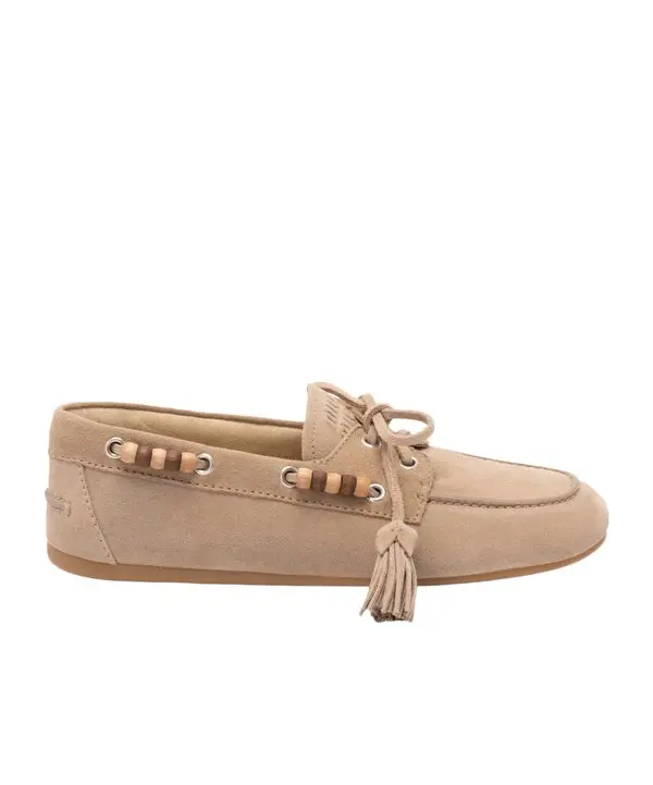 Miu Miu Round Toe Loafers With Tassel Detail