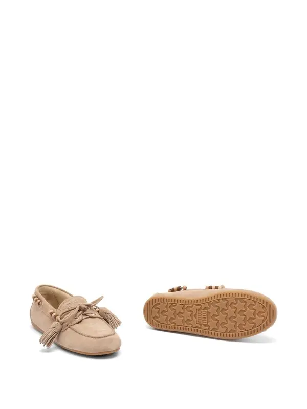 Miu Miu Round Toe Loafers With Tassel Detail