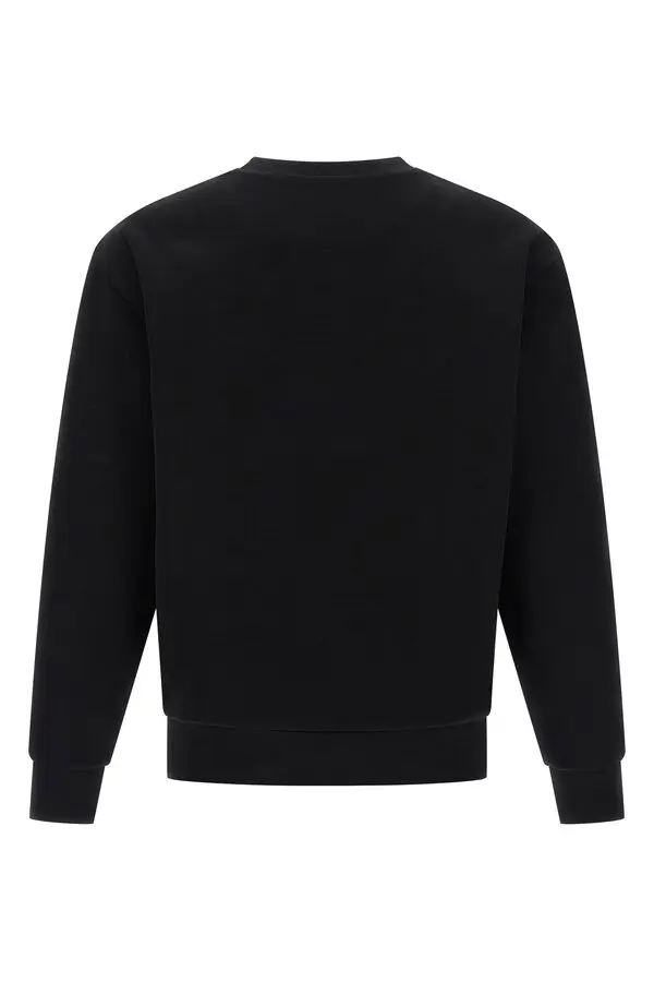 Prada Logo Plaque Crewneck Sweatshirt - Black