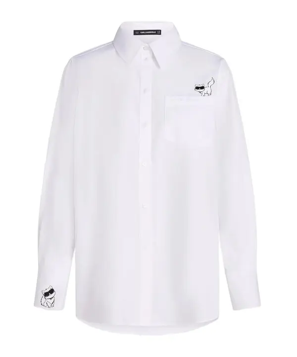 Karl Lagerfeld Ikon Choupette Graphic Shirt - White