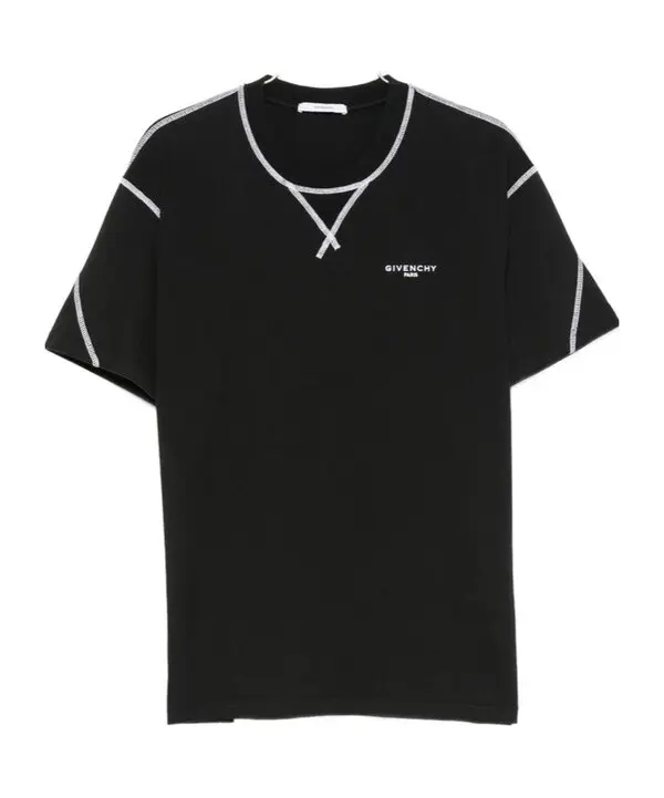 Givenchy Logo Embroidered Crewneck T-shirt - Black