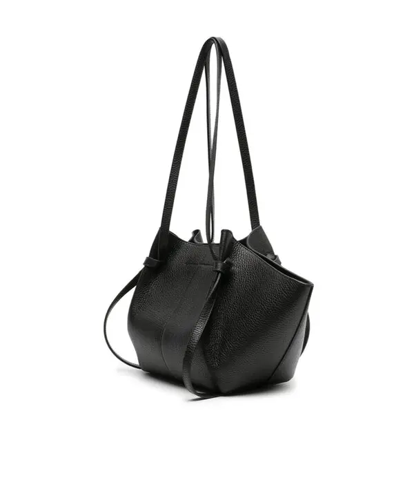 Yuzefi Calf Leather Top Handle Tote Bag - Black
