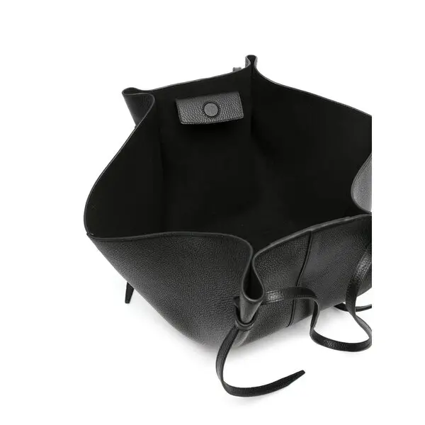 Yuzefi Double-handled Textured Leather Handbag - Black